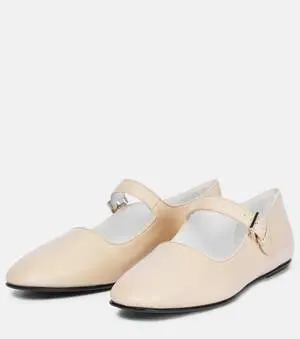 THE ROW Ava Leather Ballet Flats - White