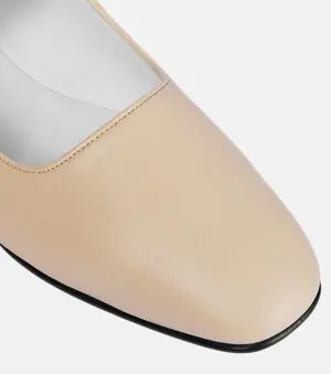 THE ROW Ava Leather Ballet Flats - White