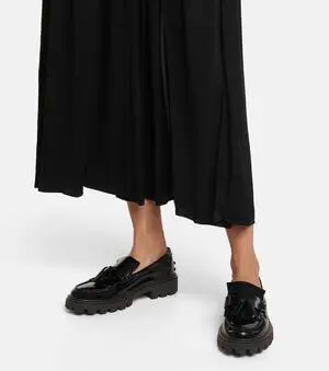 TOD'S Leather Tasseled Platform Loafers