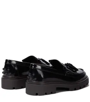 TOD'S Leather Tasseled Platform Loafers