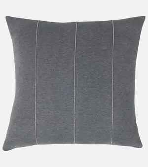 Brunello Cucinelli Embellished Cotton Cushion - Grey