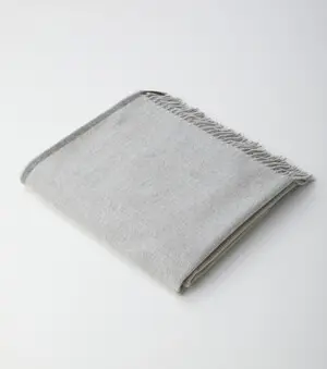 Brunello Cucinelli Square Cashmere Blanket - Grey