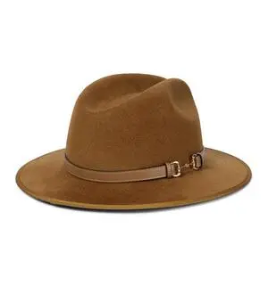 Gucci Horsebit Leather-trimmed Felt Fedora