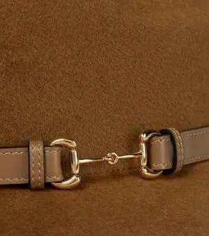 Gucci Horsebit Leather-trimmed Felt Fedora