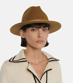 Gucci Horsebit Leather-trimmed Felt Fedora
