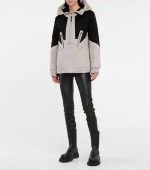 Moncler Iberis Hooded Half-zip Down Jacket