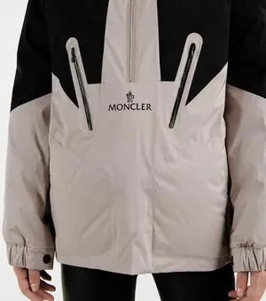 Moncler Iberis Hooded Half-zip Down Jacket