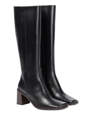 THE ROW Patch Knee-high Leather Boots