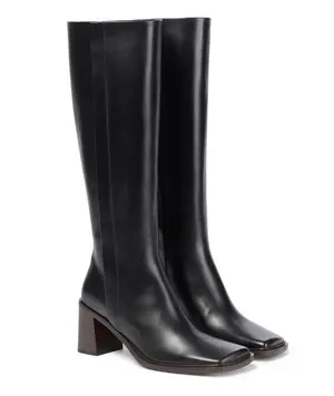 THE ROW Patch Knee-high Leather Boots