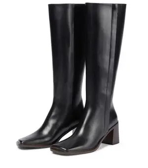 THE ROW Patch Knee-high Leather Boots