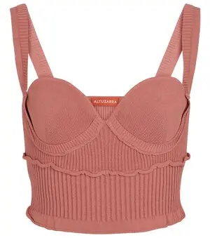 Altuzarra Piper Ribbed-knit Bustier
