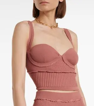 Altuzarra Piper Ribbed-knit Bustier