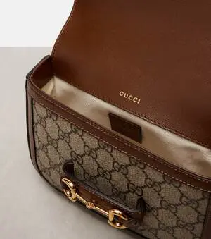 Gucci Horsebit 1955 Mini Leather-trimmed Shoulder Bag - Beige