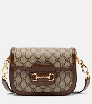 Gucci Horsebit 1955 Mini Leather-trimmed Shoulder Bag - Beige