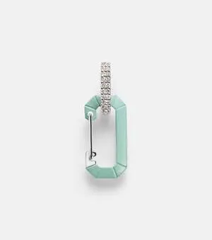 EERA Chiara Small 18kt Gold Single Earring With Diamonds - Green
