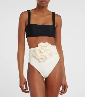 Magda Butrym Floral-appliqué Bikini Bottom - White