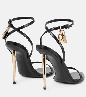 TOM FORD Padlock Leather Sandals - Black