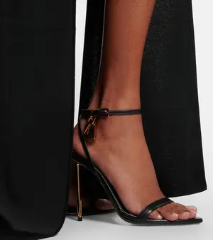 TOM FORD Padlock Leather Stiletto Sandals - Black