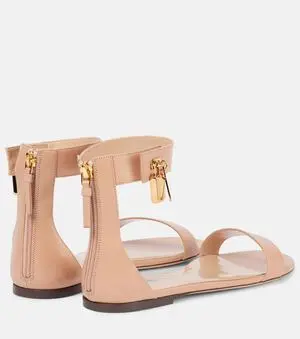 TOM FORD Padlock Leather Stiletto Sandals - Pink