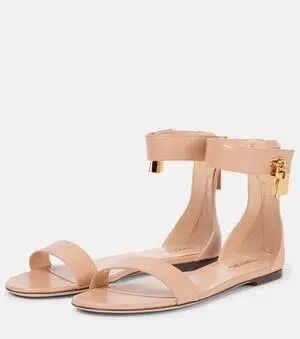 TOM FORD Padlock Leather Stiletto Sandals - Pink