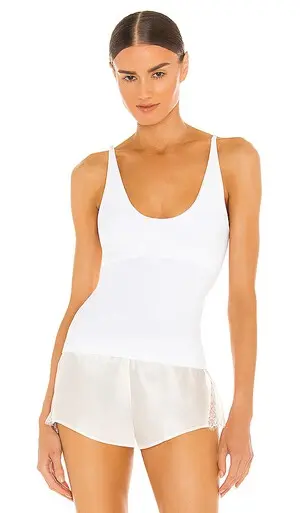 Free People Seamless V-neck Cami With Built-in Shelf Bra - White