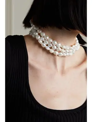 Cult Gaia Nora Pearl Choker - Neutrals