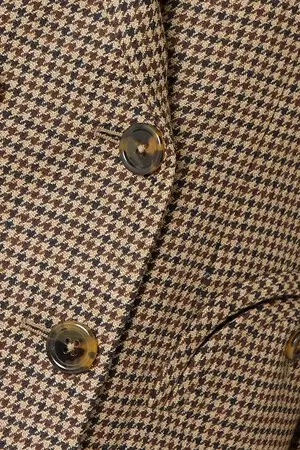 BLAZÉ MILANO Joyette Charmer Double-breasted Velvet-trimmed Houndstooth Wool Blazer
