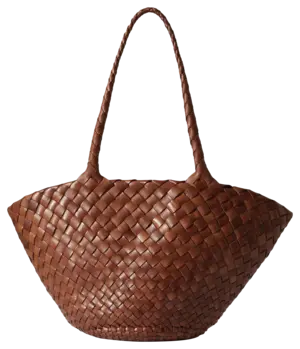Dragon Diffusion Dragon Diffusion Egola Woven Leather Tote Tan