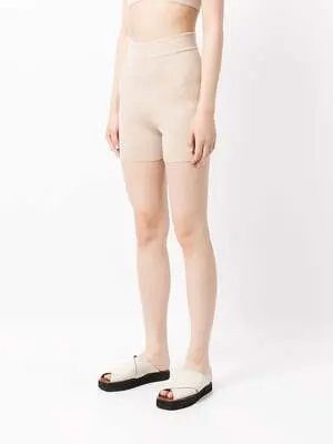 Cashmere In Love Alexa Ribbed-knit Biker Shorts - White