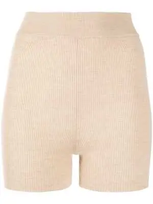 Cashmere In Love Alexa Ribbed-knit Biker Shorts - White