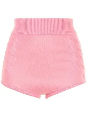 Cashmere In Love High-waisted Cashmere Shorts - Pink