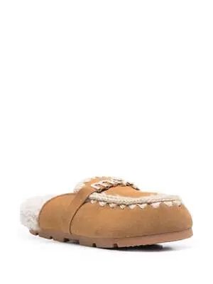 Mou Logo-plaque Shearling Mules