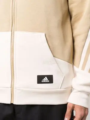 Adidas Three-stripe Panelled Zip Hoodie