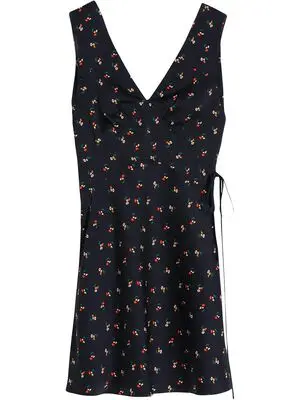 Victoria Beckham Ditsy Floral-print Mini Dress - Black