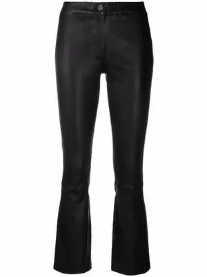 ARMA Flared Leather Trousers - Black