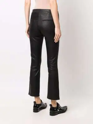 ARMA Flared Leather Trousers - Black
