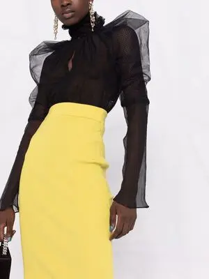 TOM FORD Floral-lace High-neck Blouse
