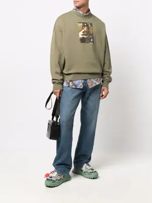 Off-White Caravaggio Painting Print Cotton Sweatshirt