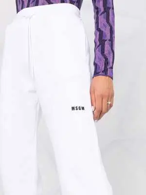 MSGM Logo-print Cotton Track Pants - White