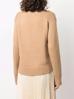 JIL SANDER Cashmere-blend Knitted Jumper - Brown