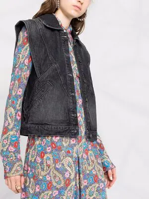 Ba&sh Panelled Denim Waistcoat