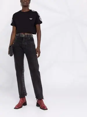 Philipp Plein Crystal Embellished Cropped T-shirt