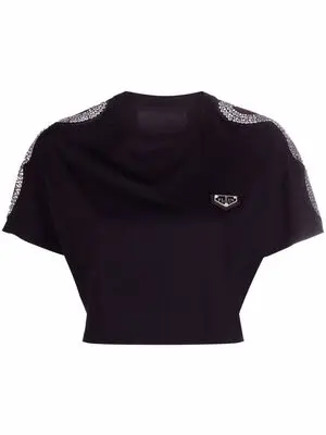 Philipp Plein Crystal Embellished Cropped T-shirt