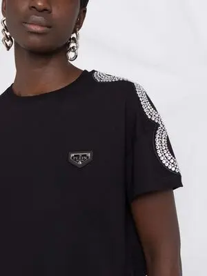 Philipp Plein Crystal Embellished Cropped T-shirt
