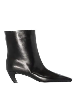 Khaite Arizona Leather Ankle Boots - Black
