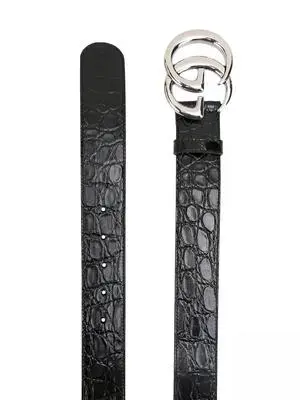 Gucci Gg Crocodile Embossed Belt - 1000