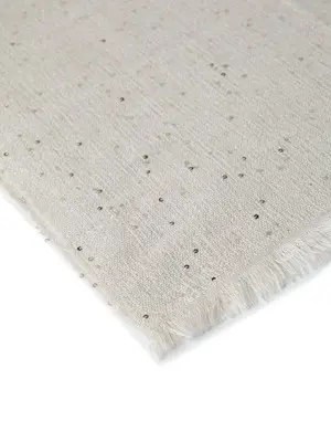 Brunello Cucinelli Sequin-embroidered Cashmere-blend Scarf - Neutrals