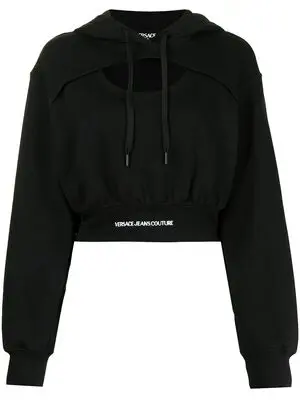 Versace Logo-waistband Cut-out Hoodie