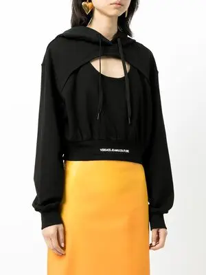 Versace Logo-waistband Cut-out Hoodie