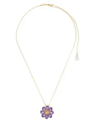 Dolce & Gabbana 18k Yellow Amethyst Flower Necklace - Gold